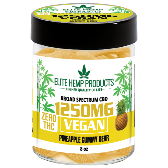 CBD Vegan Gummies 1250mg Pineapple – Elite CBD Products