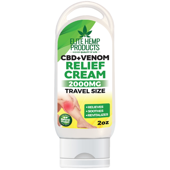 CBD+Venom Pain Relief Cream 2000mg Travel Size – Elite CBD Products